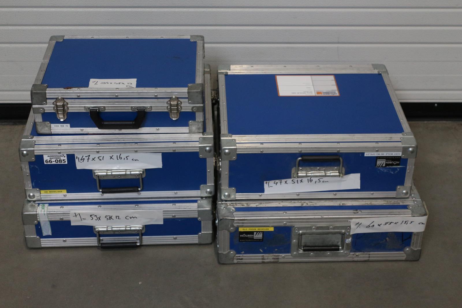 4x flightcase tunnelcase 2U + 1x koffer