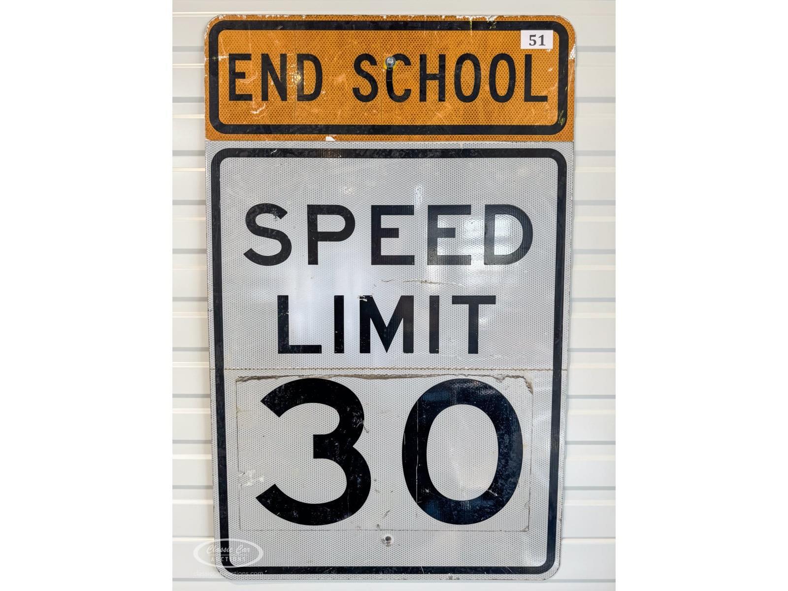Collectible - End School Speed Limit bord 96 cm x 60 cm